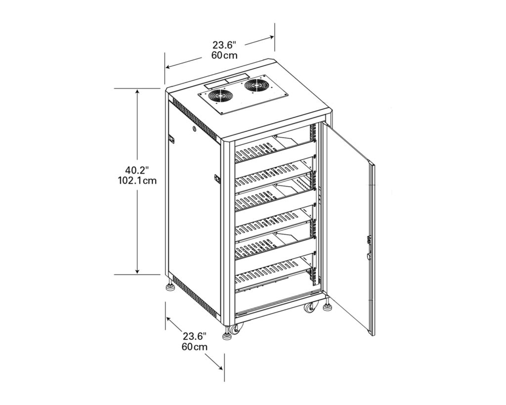 Boost Mobile 21U AV Equipment Rack Cabinet with Shelves
