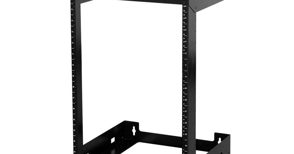 OF-15U Open Frame Steel Equipment Rack Black